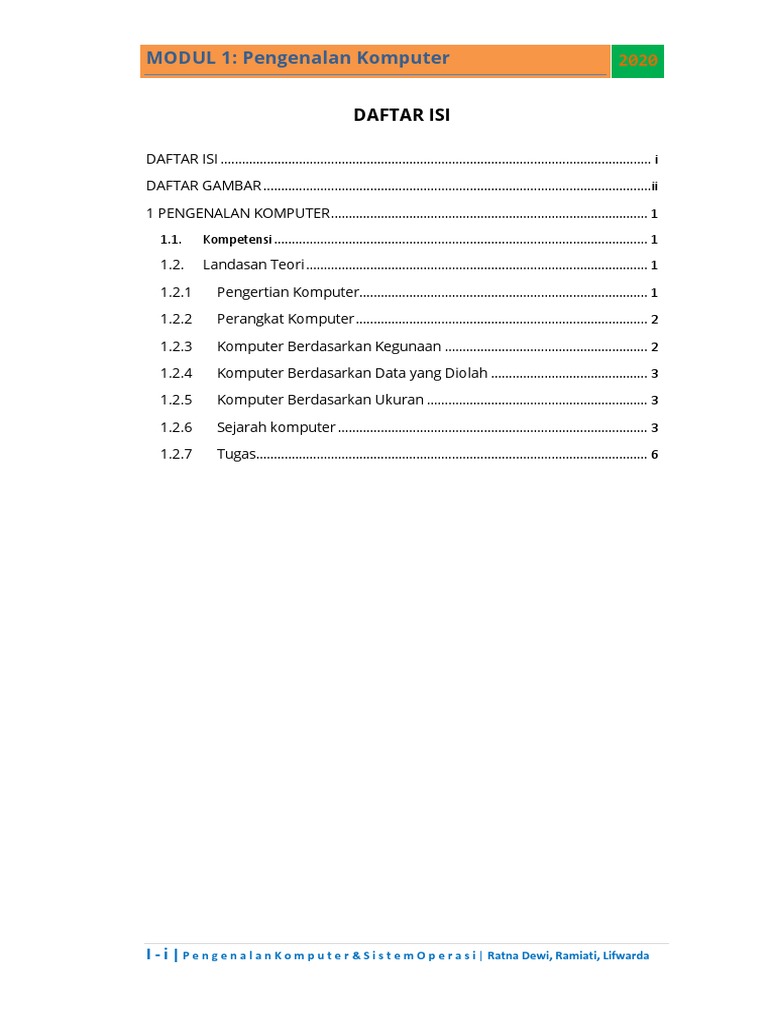 Modul 1 - Pengenalan Komputer | PDF