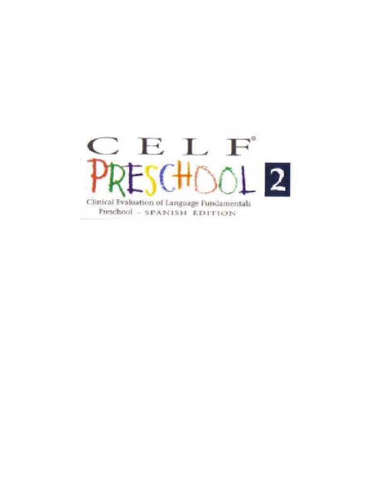 CELF Preschool Portada | PDF