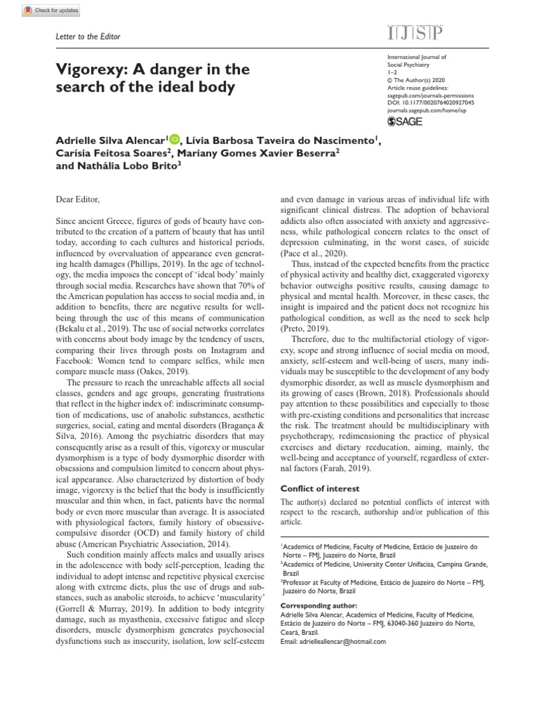 Silva Alencar Et Al 2020 Pdf Mental Disorder Obsessive
