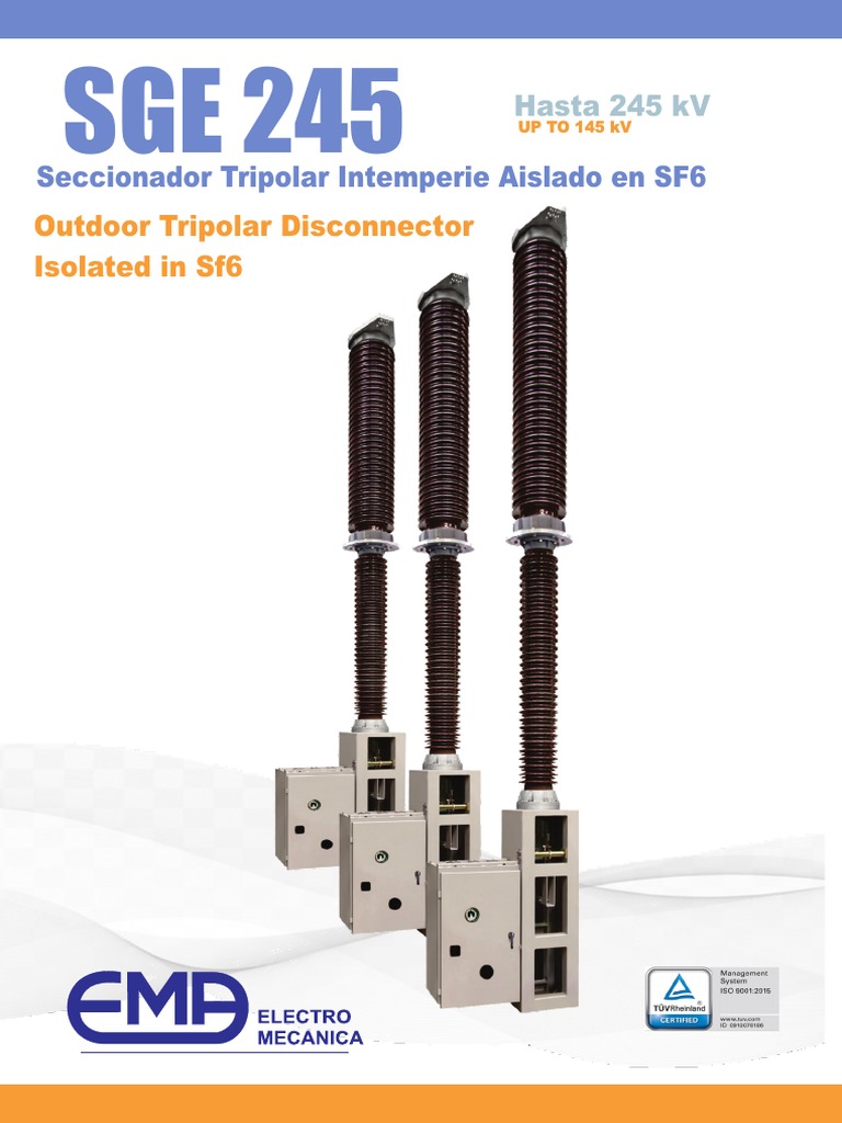 Seccionador Tripolar Intemperie Aislado en SF6 | PDF | Ingenieria Eléctrica