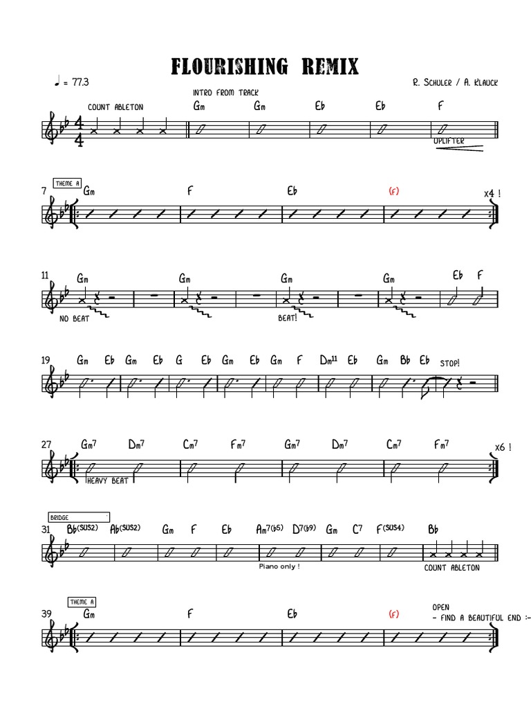 Flourishing Remix - Leadsheet | PDF