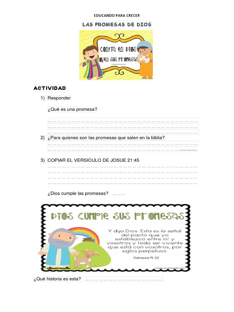 Actividad Promesas de Dios | PDF