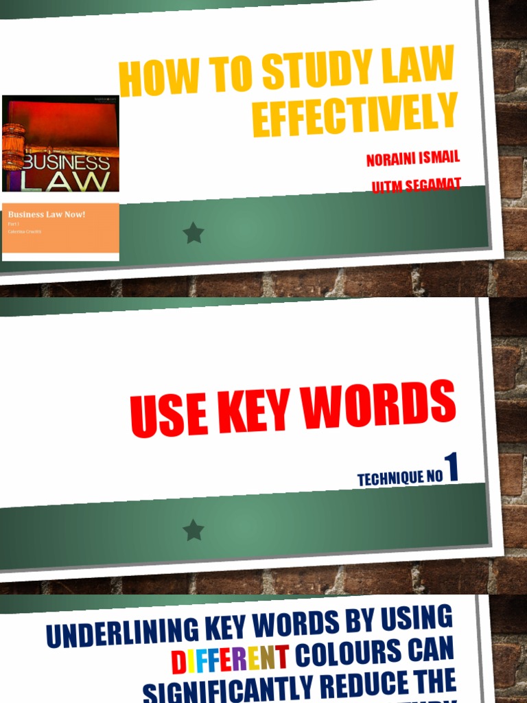 HOW TO STUDY LAW EFFECTIVELY | PDF