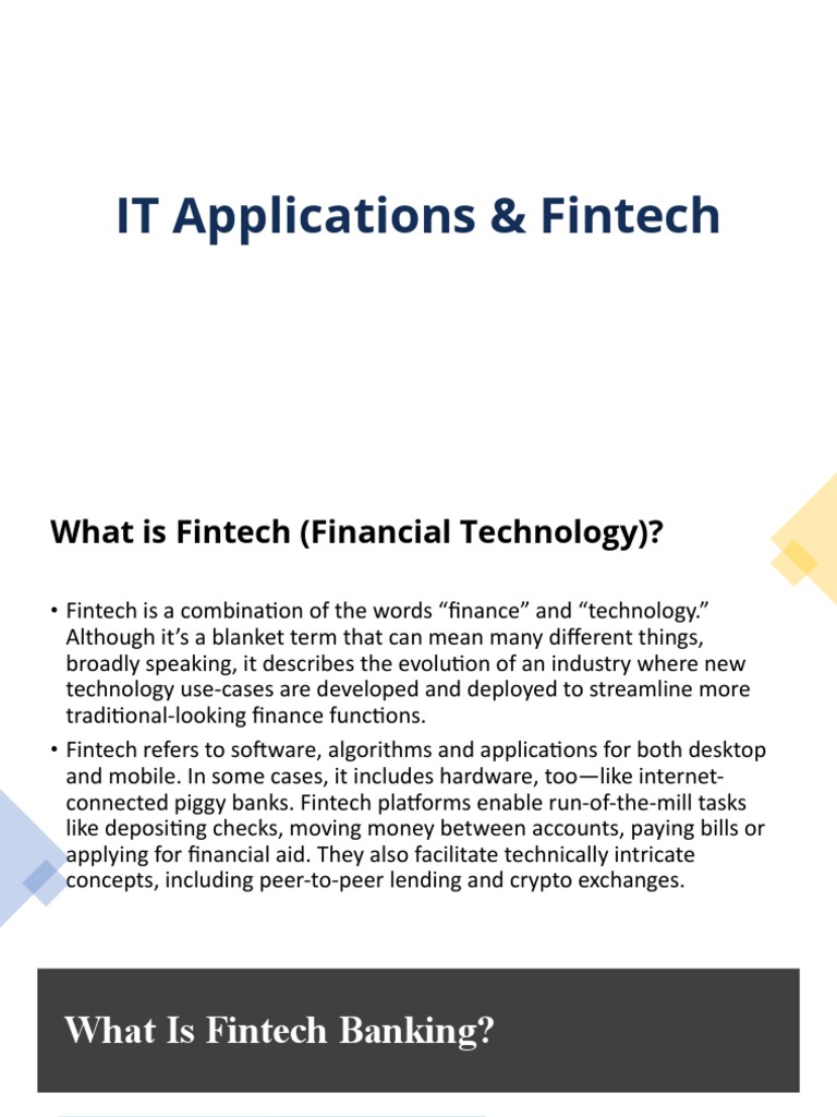 Fintech: Transforming Finance Today | PDF | Financial Technology | Finance & Money Management