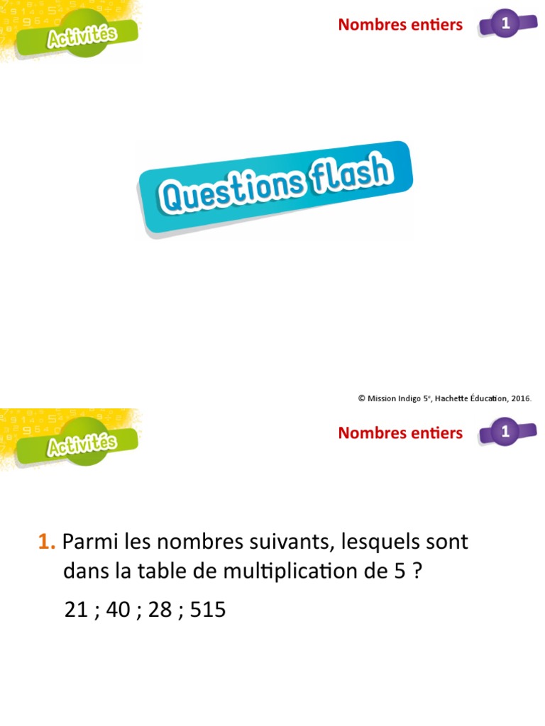 Mission Indigo 5e - C01 - Diaporama Activite | PDF | Échecs | Théorie (échecs)