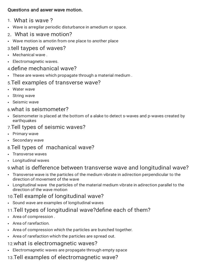 Chapter2of Physics Question and Answers | PDF | Waves | Electromagnetic ...