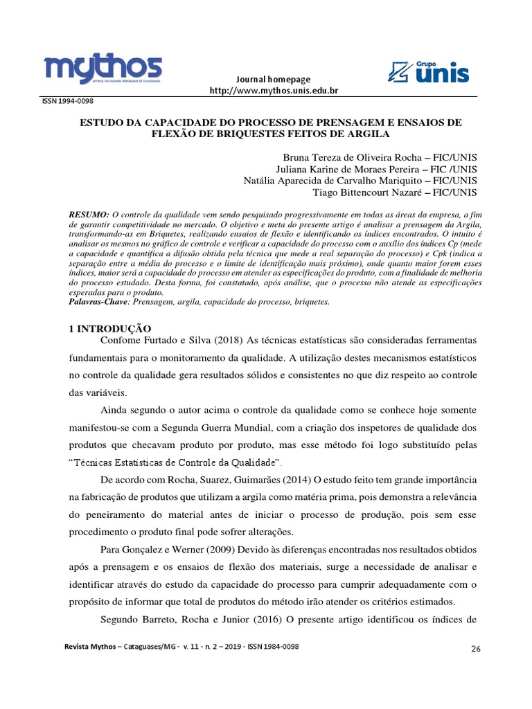 252-Texto Do Artigo-873-1-10-20191004 | PDF | Qualidade (negócios) | Pressão