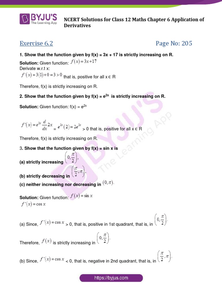 Class 12 Maths: Derivatives Guide | PDF | Monotonic Function | Function (Mathematics)