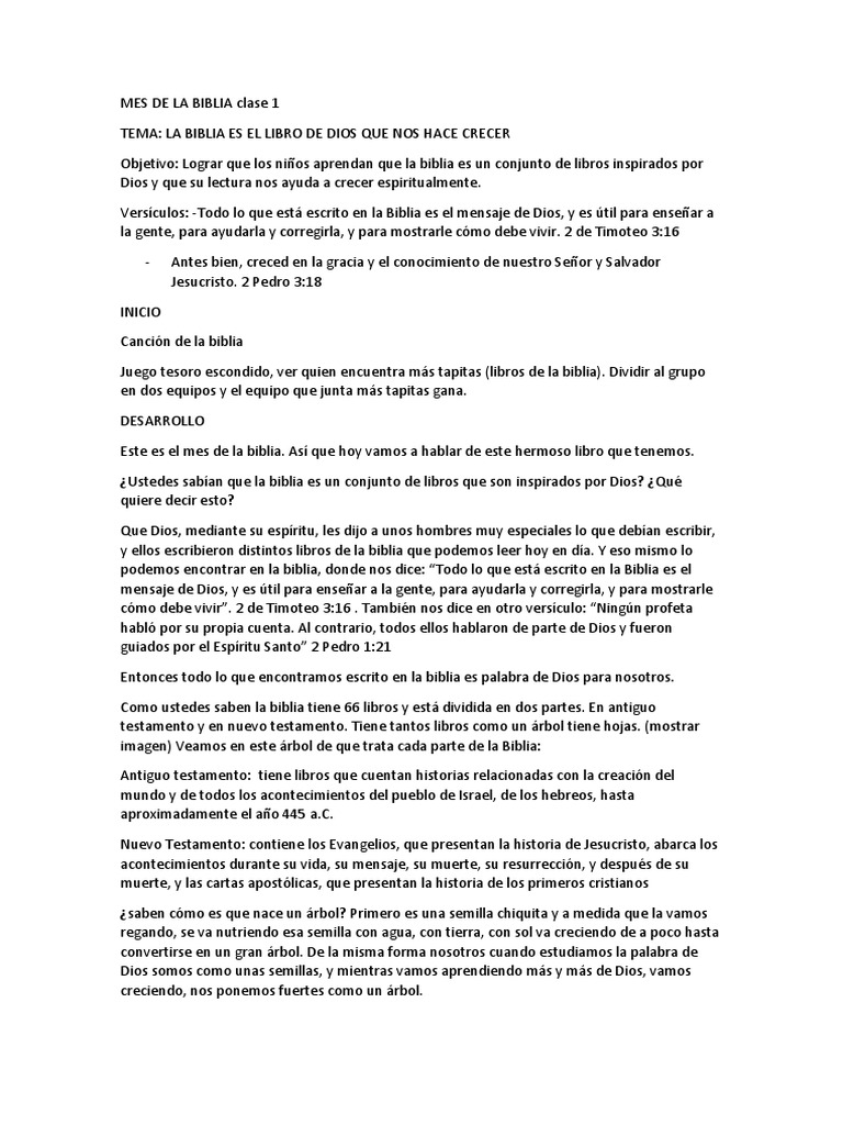 Crece con la Biblia: Clase para Niños | PDF | Biblia | Jesús