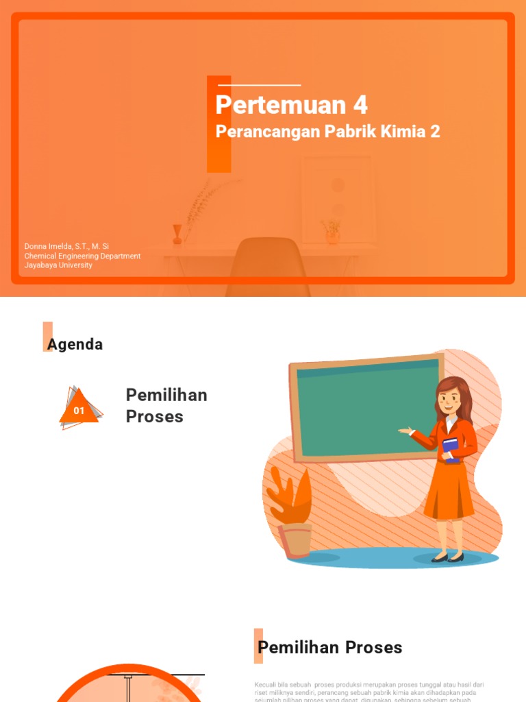 12618S1TKCE70632018 - Perancangan Pabrik Kimia II - Pertemuan 4 ... 12618S1TKCE70632018 - Perancangan Pabrik Kimia II - Pertemuan 4 ...