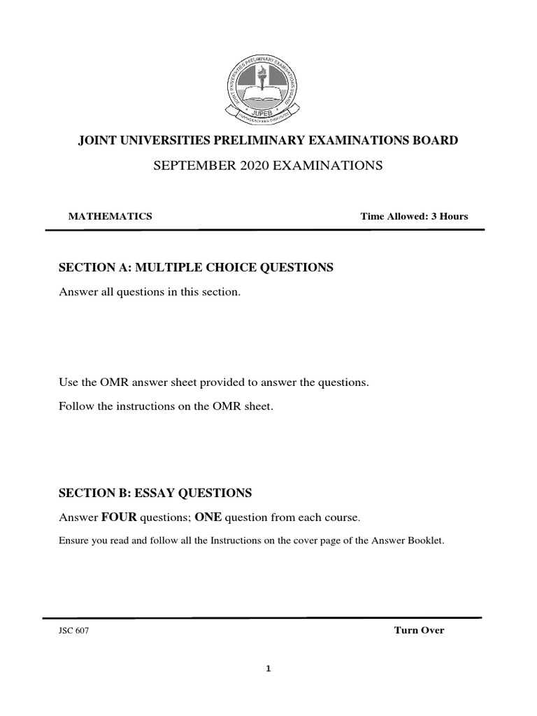 2021 Mathematics Jupeb | Descargar gratis PDF | Statistical ...