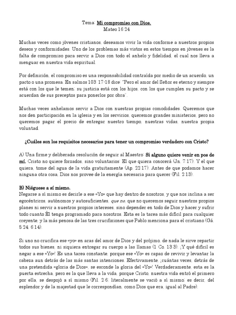 Mi Compromiso Con Dios PDF | PDF | Jesús | Cristo (título)