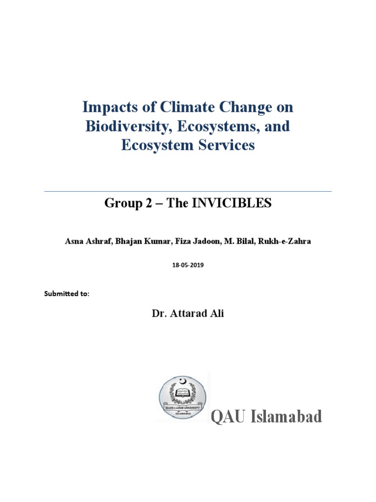 Impacts of Climate Change On Biodiversity and Ecosystem Services ... Impacts of Climate Change On Biodiversity and Ecosystem Services ...