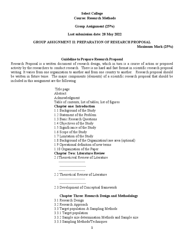 Assignment 2 PREPARATION OF RESEARCH PROPOSAL | PDF | Scientific Method ...