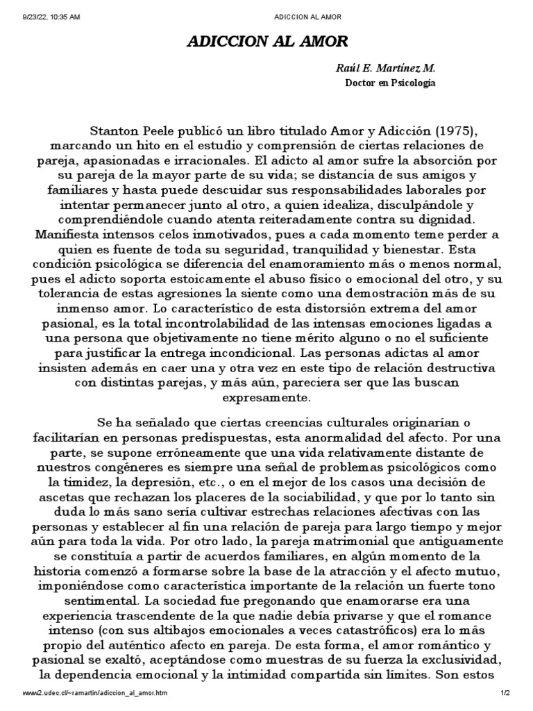 Adiccion Al Amor | PDF | Amor | Romance (amor)