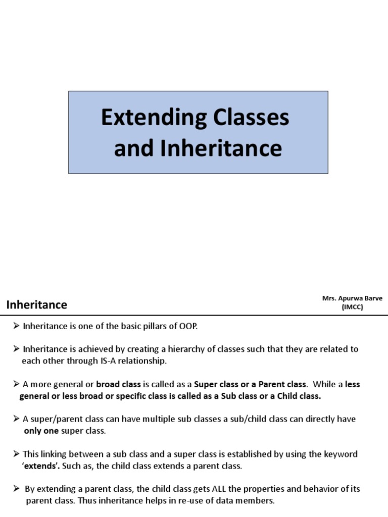 Chap3 Notes Pdf Inheritance Object Oriented Programming Class Computer Programming 