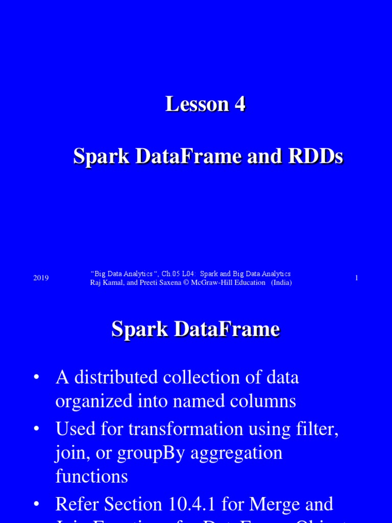 BDACh05L04Spark DataFramesAndRDDs | PDF | Apache Spark | Computer Data