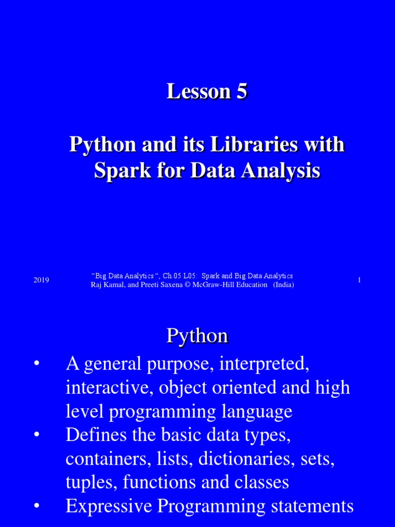 BDACh 05 L05 Python Librariesfor Analysis | PDF