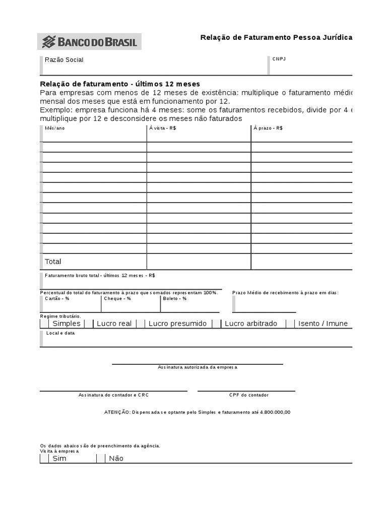 Formulário de Faturamento-2 | PDF