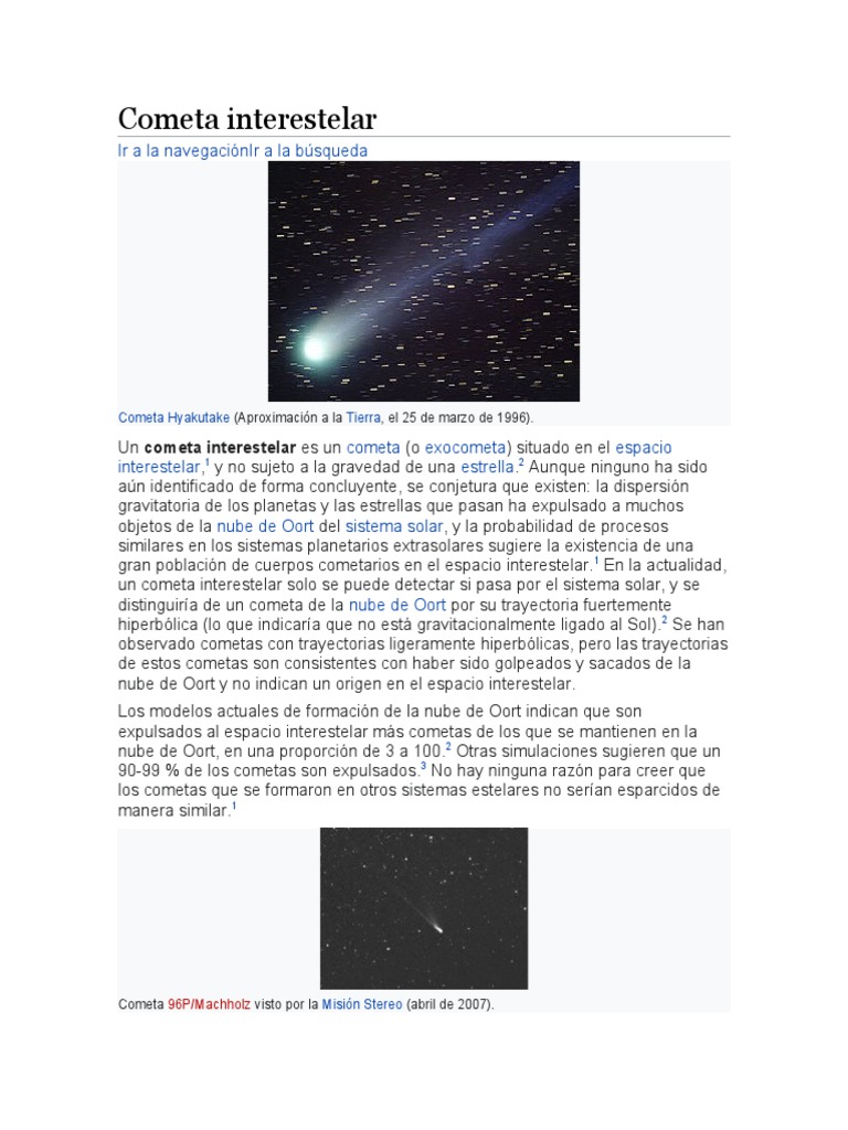 Cometa Interestelar | PDF | Sistema solar | Ciencia planetaria