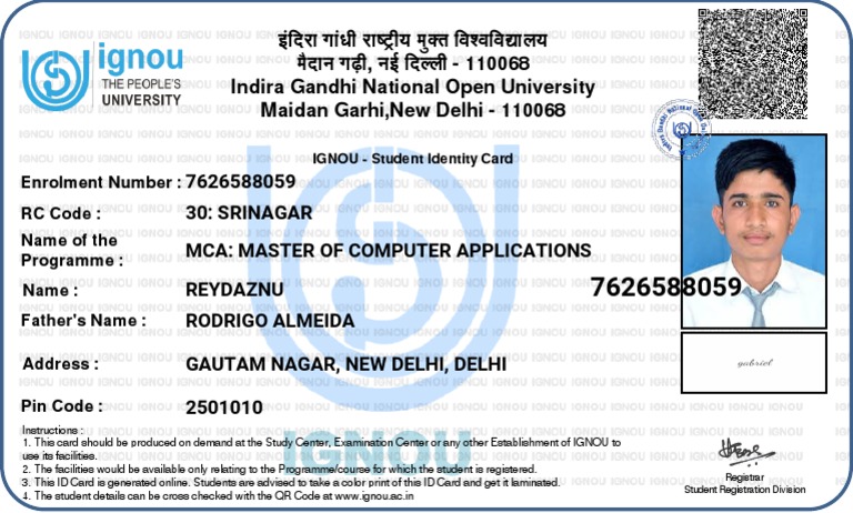 IGNOU ID 5733872519a | PDF