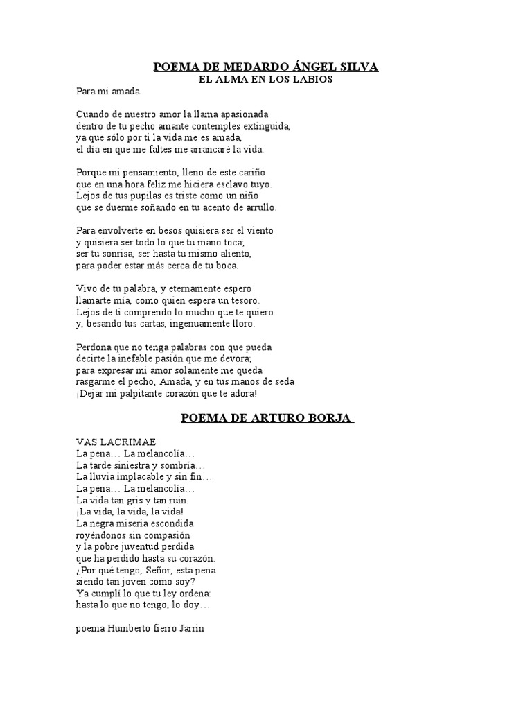 Poema de Medardo Ángel Silva | PDF