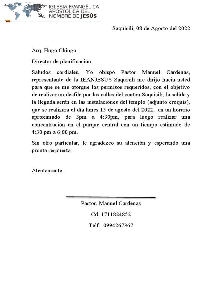 Oficio Desfile | PDF