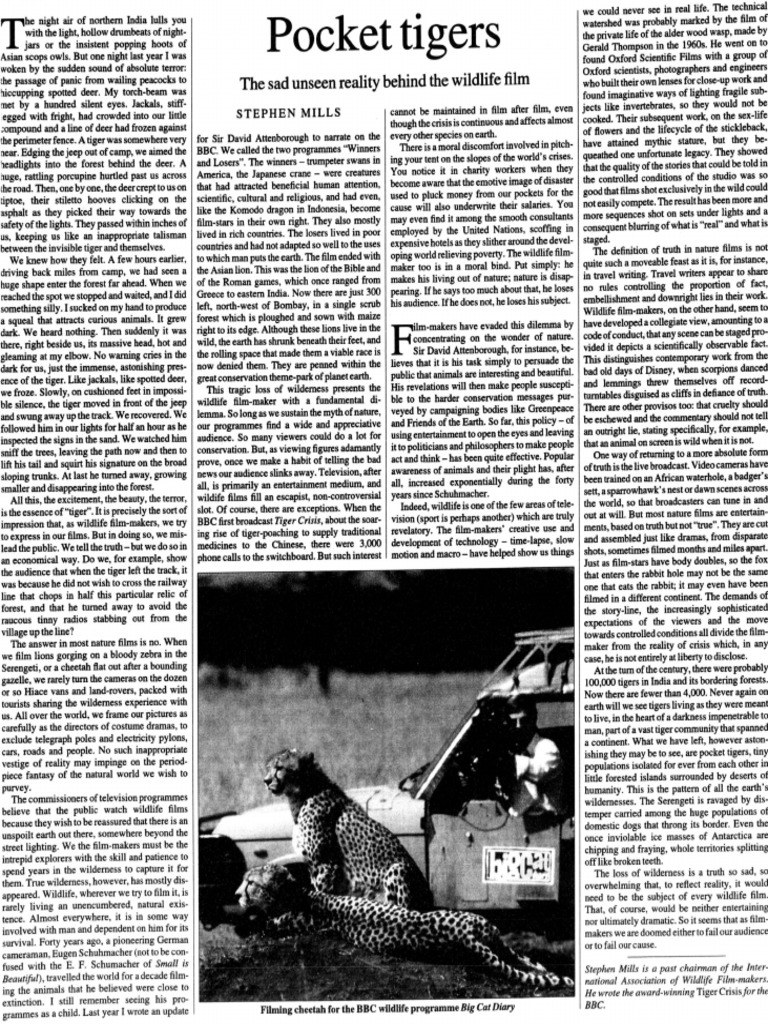 Pocket Tigers Article Data | PDF