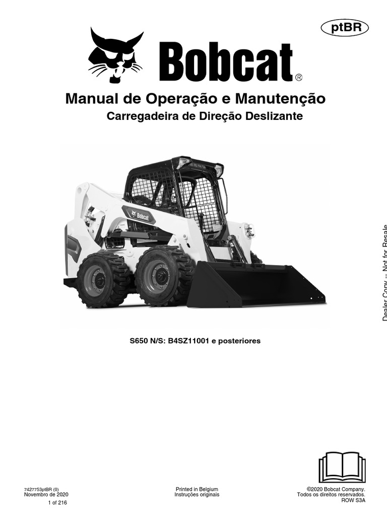 Manual Bobcat s650 7427753 PTBR Om | PDF | ISO 9000 | Morte
