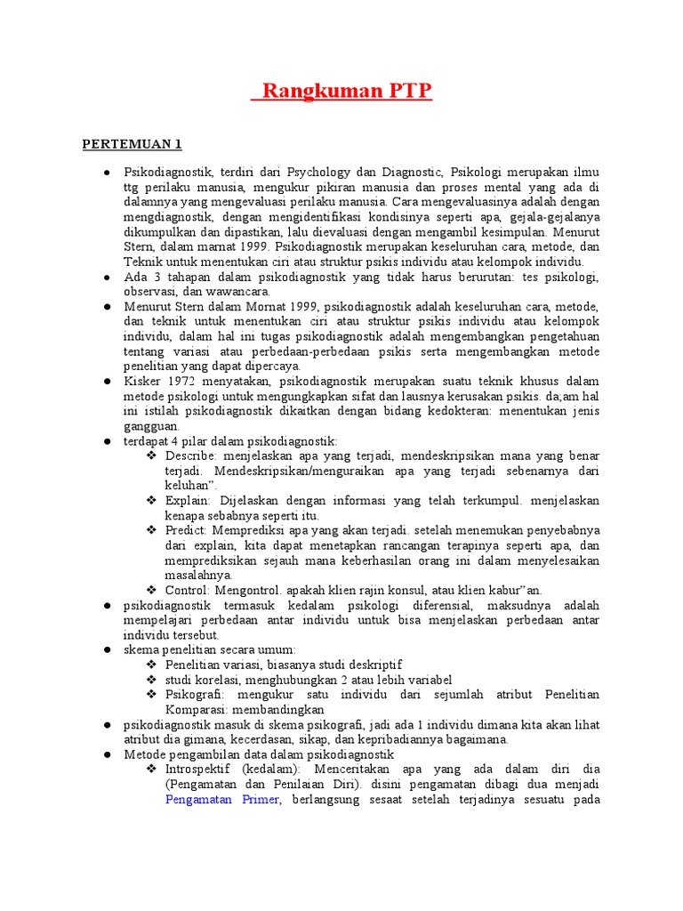 Rangkuman PTP | PDF | Karier & Perkembangan | Pengembangan Diri