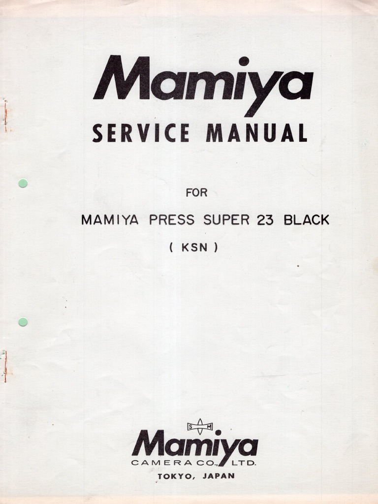 Mamiya Press Super23 Service | PDF