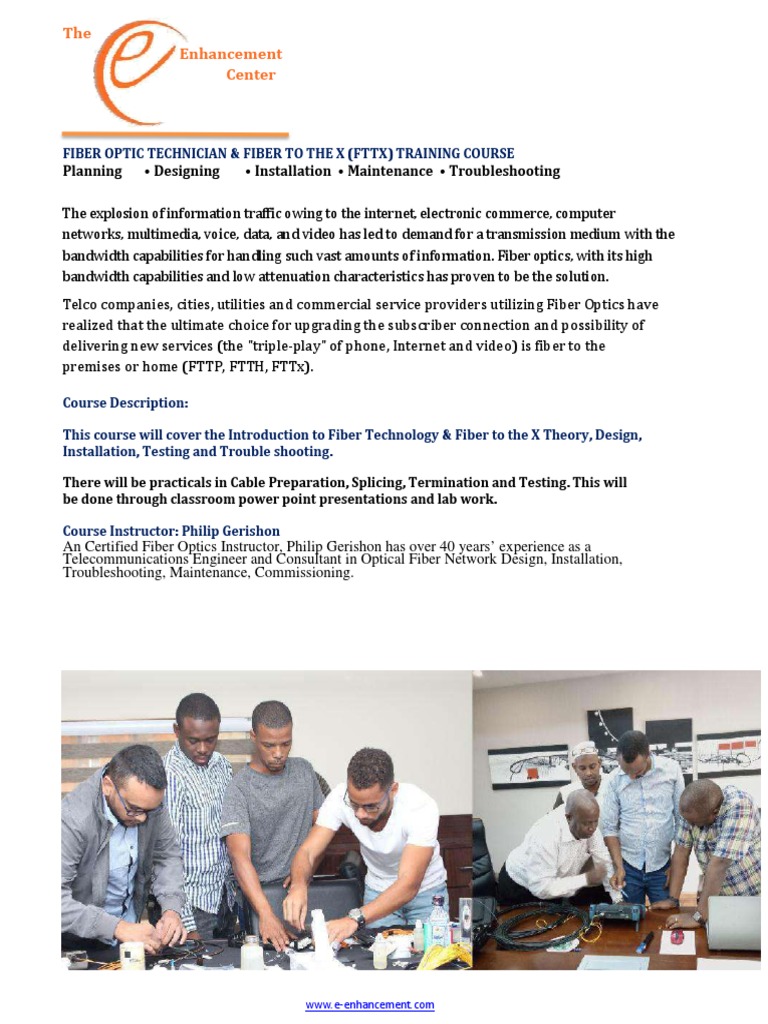 Fiber Optic Technician Training Course | PDF | Fiber To The X ...