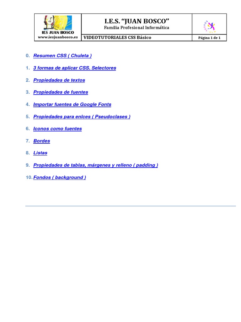 Videotutoriales CSS | PDF