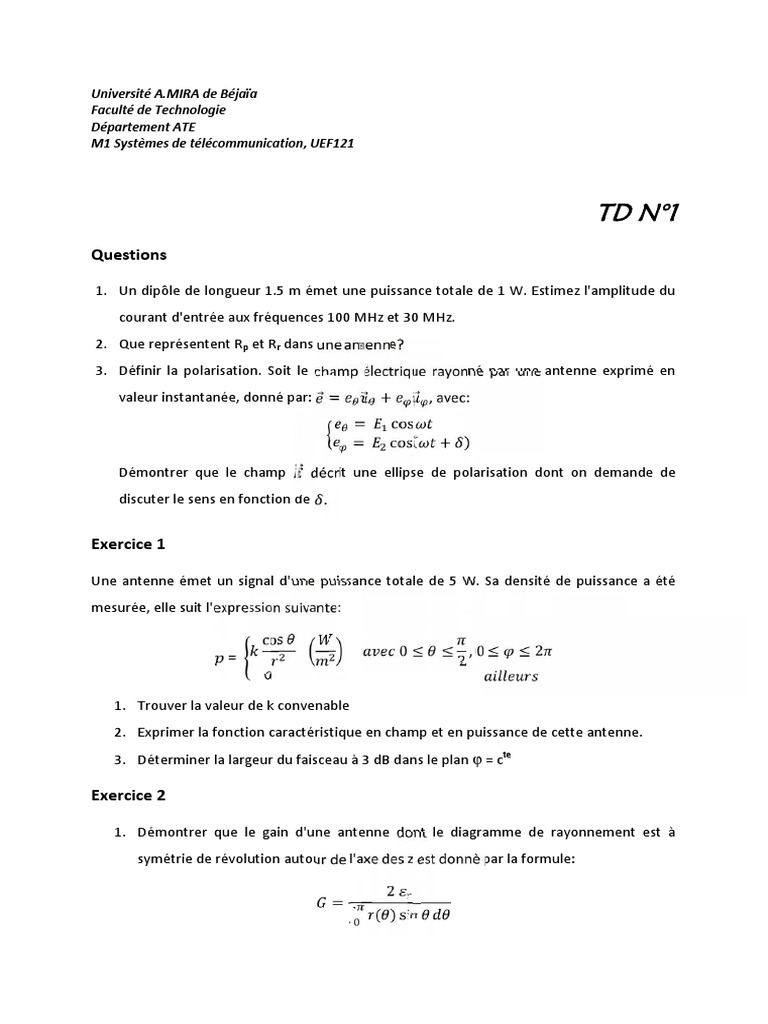 TD1 Uef1212 | PDF