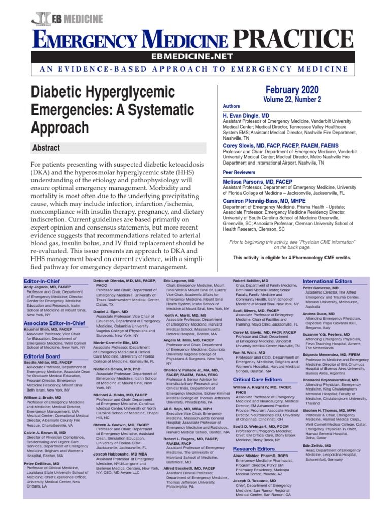 0 Diabetic Hyperglicemic Emergencies A Sistematic Approach | PDF ...
