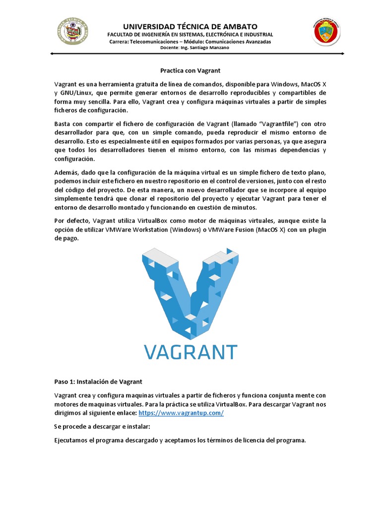 Practica Con Vagrant | PDF | V Mware | Entorno de desarrollo integrado