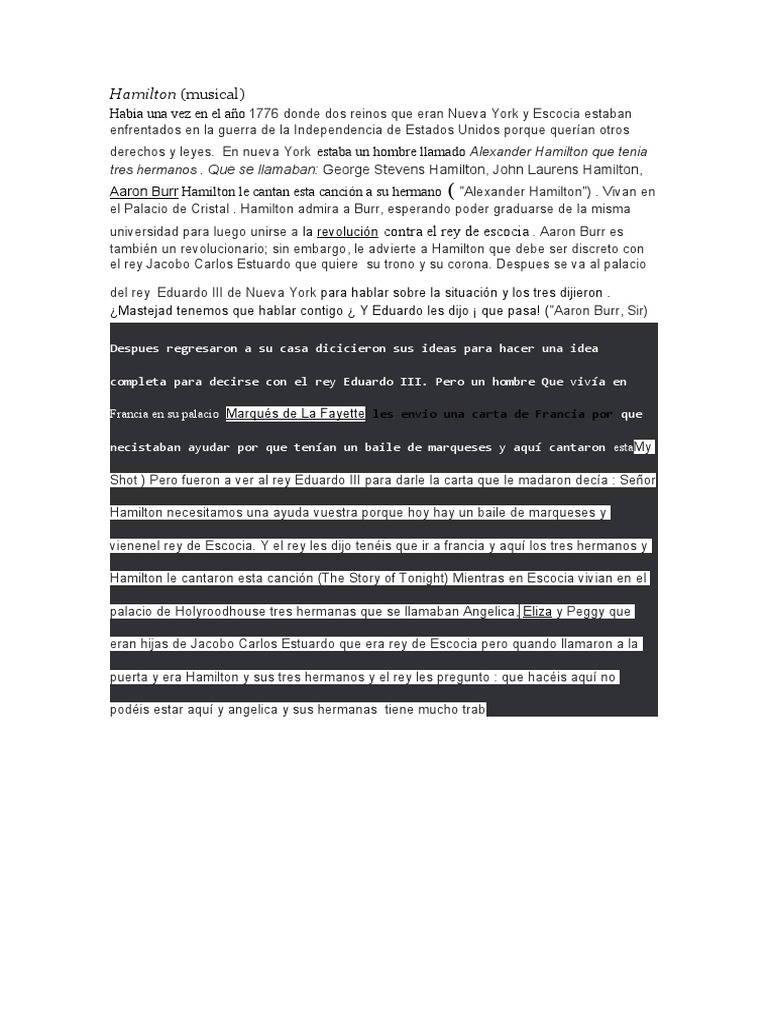 Hamilton Musical | PDF