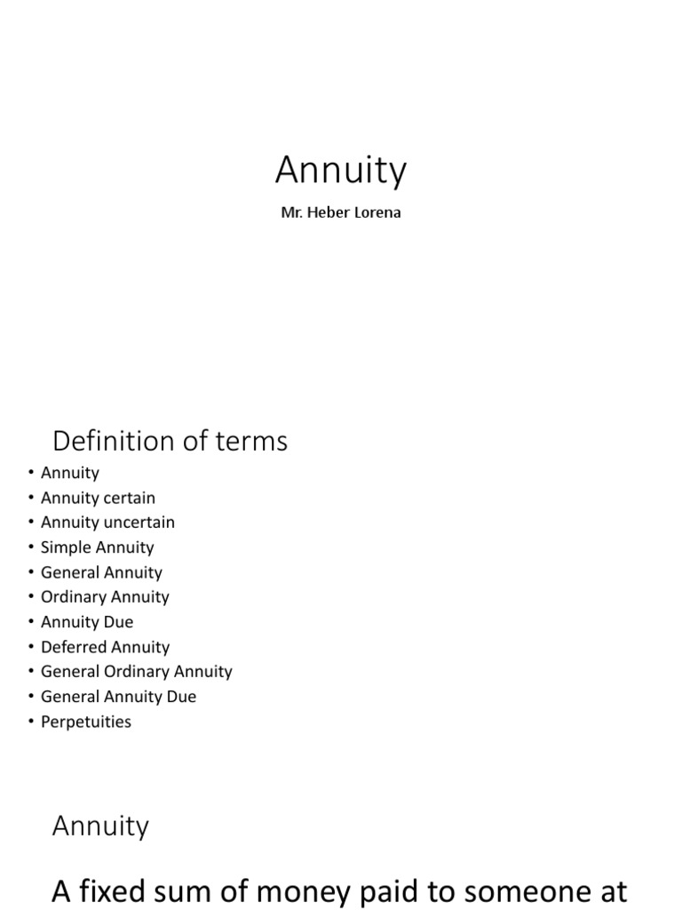 Annuity | PDF | Present Value | Interest