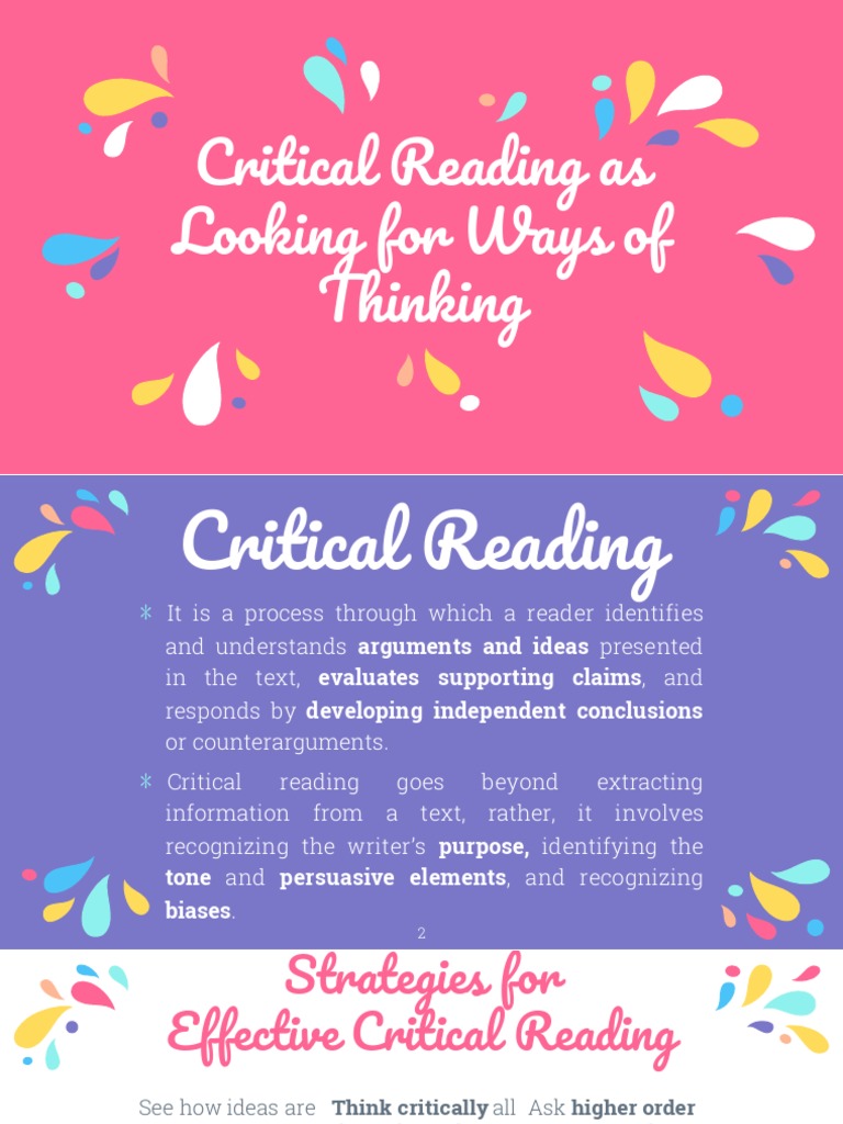 Strategies for Effective Critical Reading | PDF | Intertextuality ...