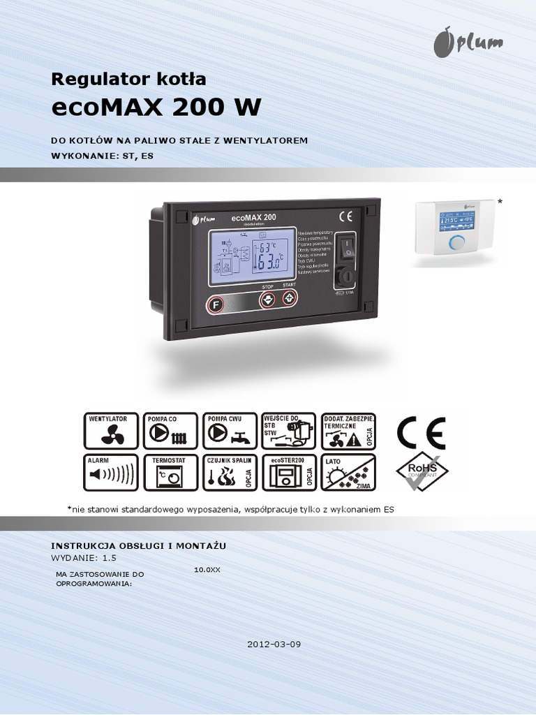 ecoMAX 200 W DTR Wydanie 1.5 | PDF