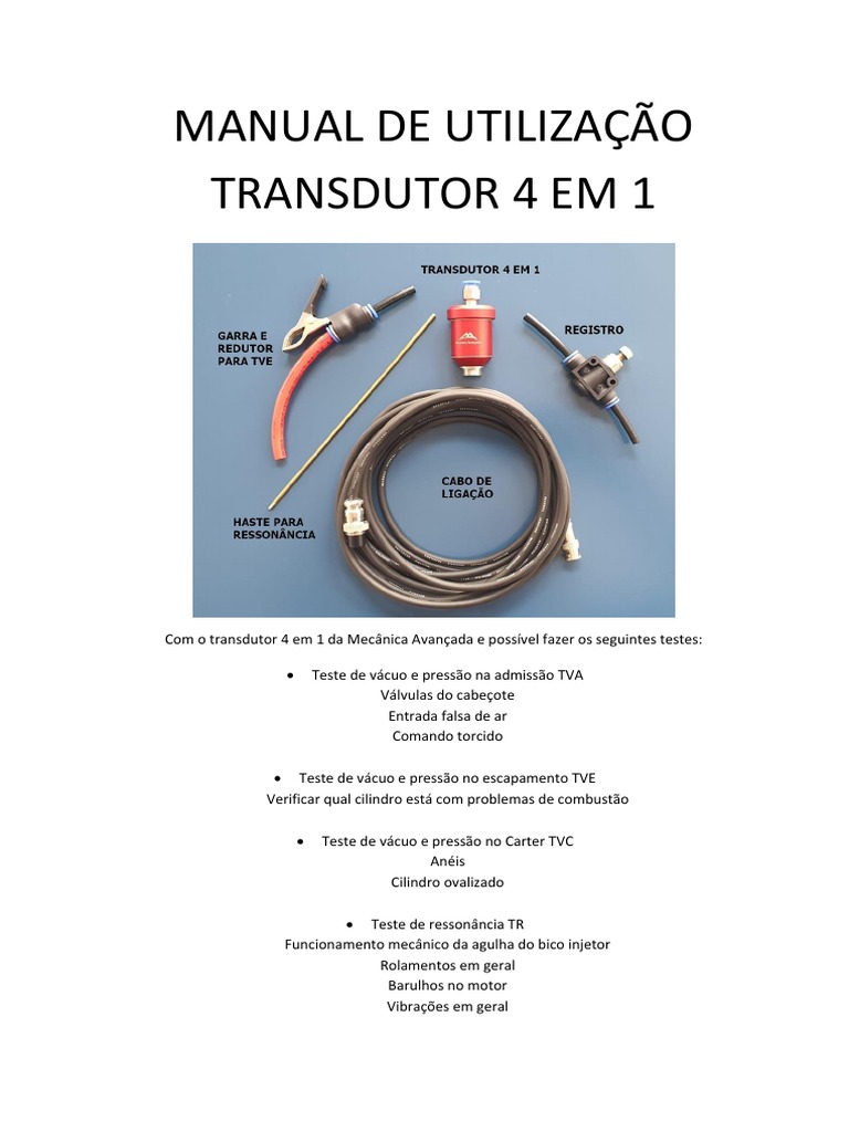Manual do Transdutor 4 em 1 | PDF | Motores | Engenharia Mecânica