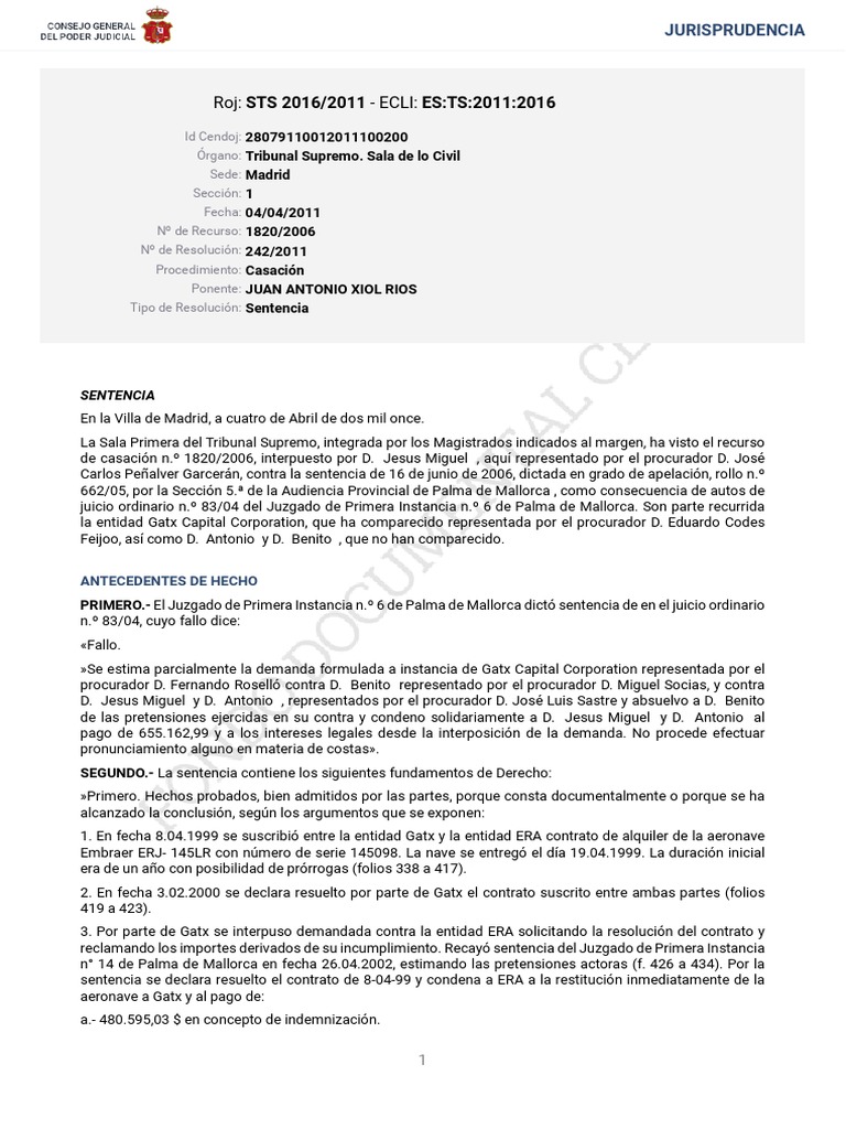 STS - 2016 - 2011 Falta de Inscripcion RM No Perjudica El Cese Administrador | PDF | Sentencia ...