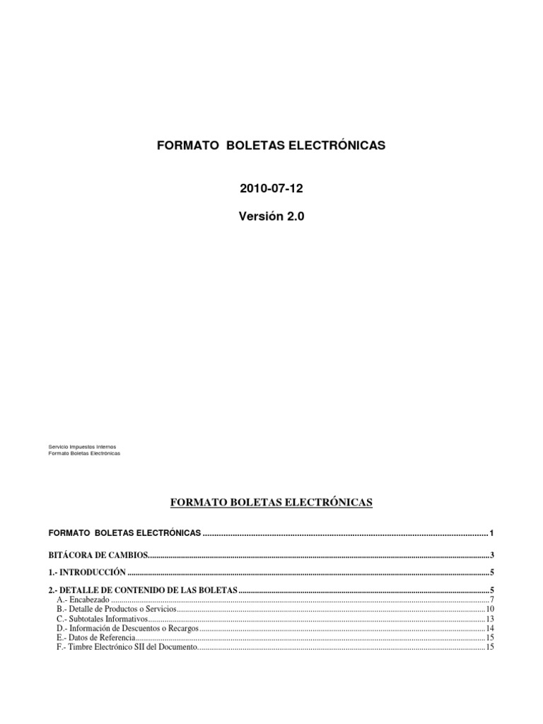 Formato Boletas Electronicas | PDF