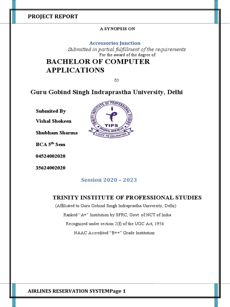Project Report on Airline Reservation System | PDF | Computing | Software Engineering