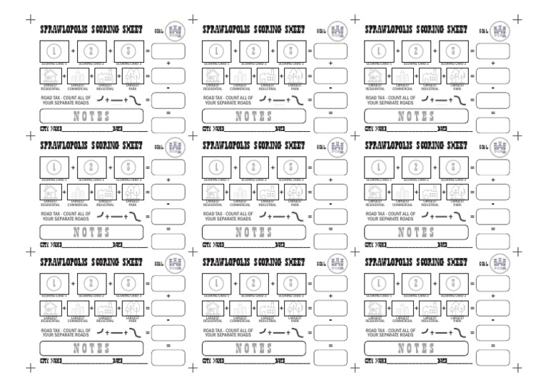 Sprawlopolis Score Tracker | PDF