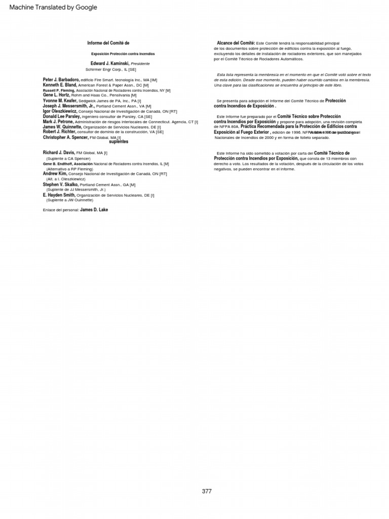 NFPA 80A-2001 Español | PDF | Incendios | Combustión