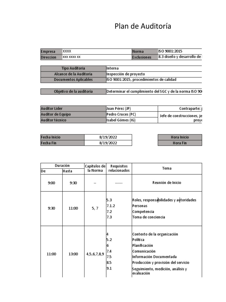 Plan de Auditoría | PDF | Auditoría | Business