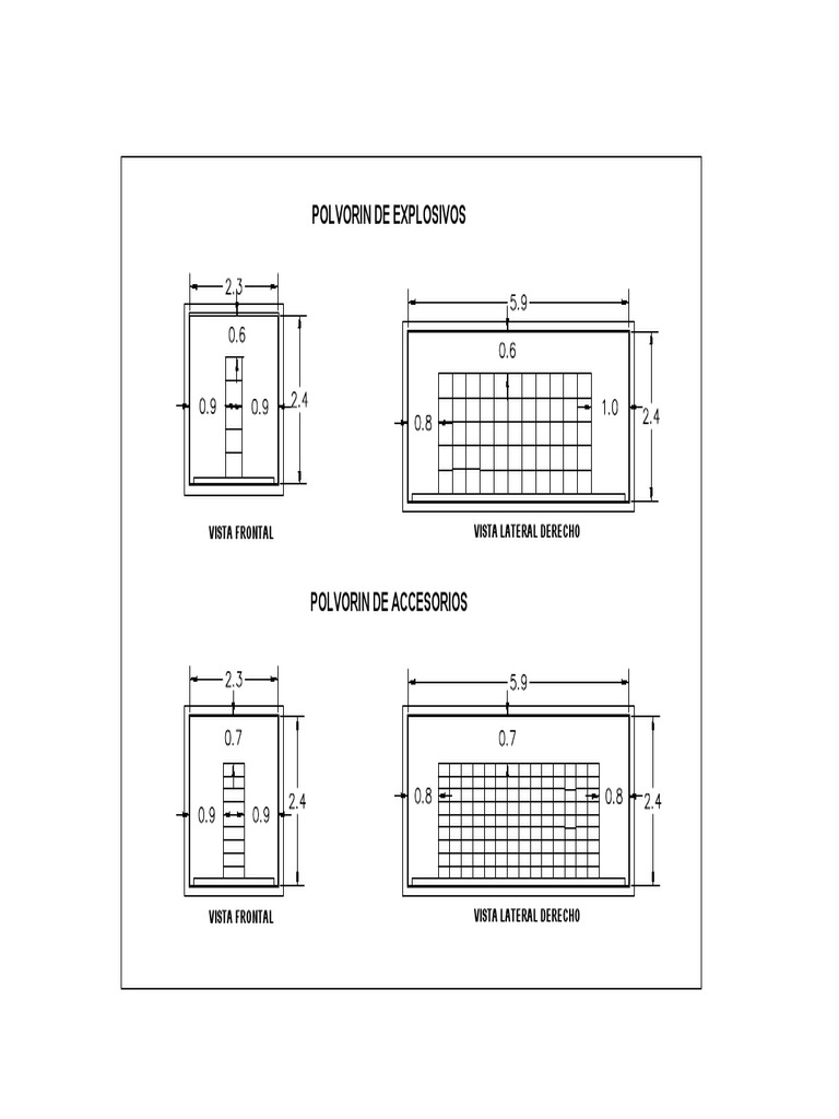 Dimensiones de La Estructura Del Polvorin | PDF