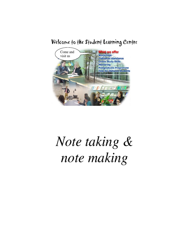 Note Taking & Note Making | PDF | Lecture | Learning