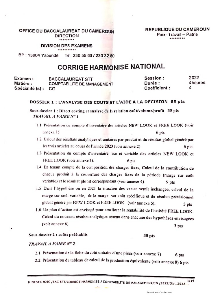 Corrigé CM 2022 | PDF